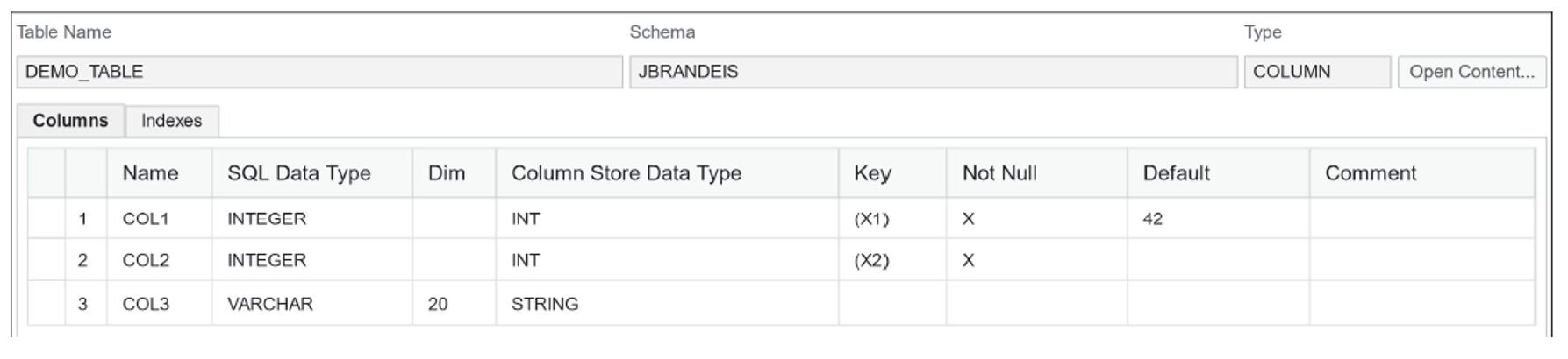 How to Create a Database Table with SQLScript