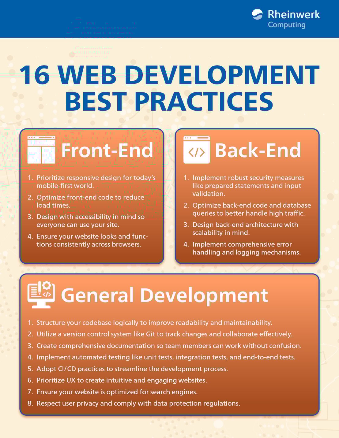 16 Web Development Best Practices for Front-End, Back-End, and Full-Stack Development